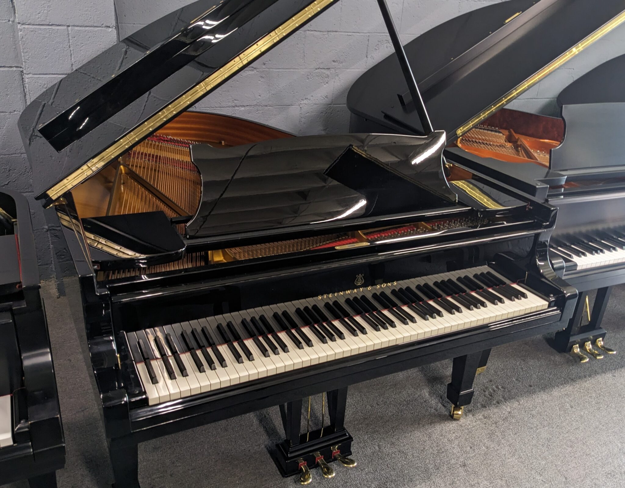 Steinway (Hamburg) "A.2" Grand Piano in High Polished Ebony - DC Piano Company